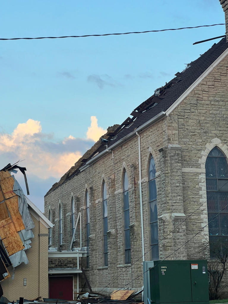 Storm damages St. Joseph Church in East Bristol
