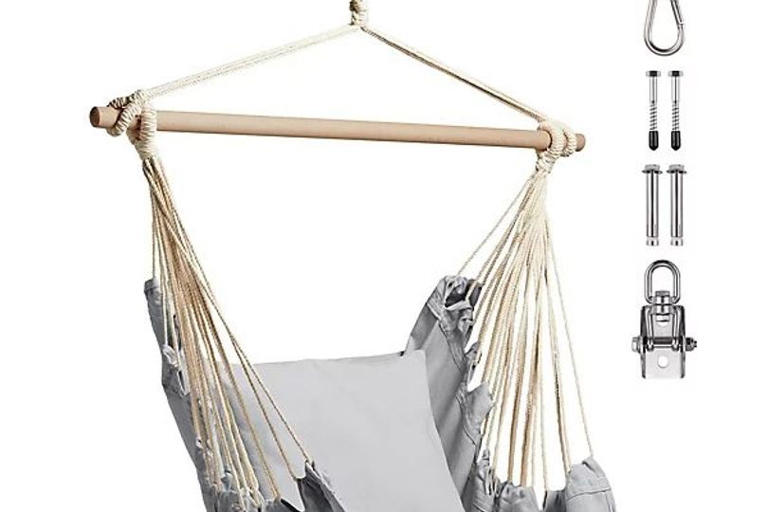 B&M £25 hanging chair is perfect for the garden