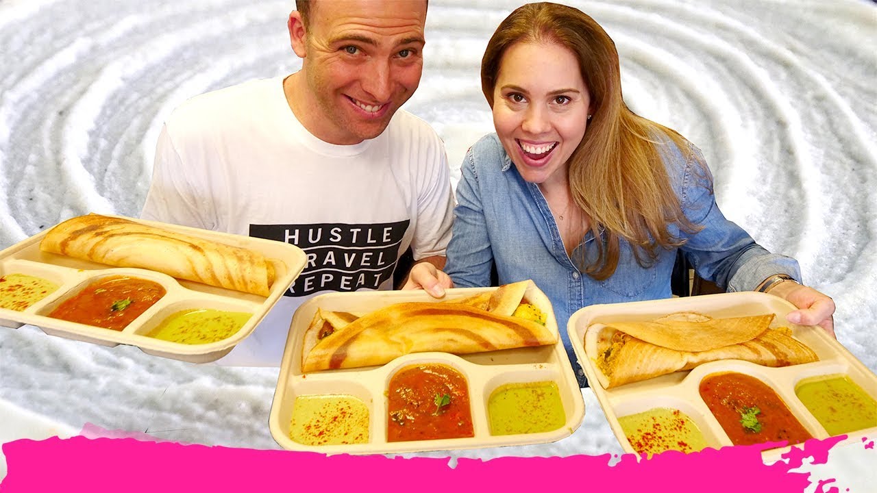 My American wife tries South Indian dosas