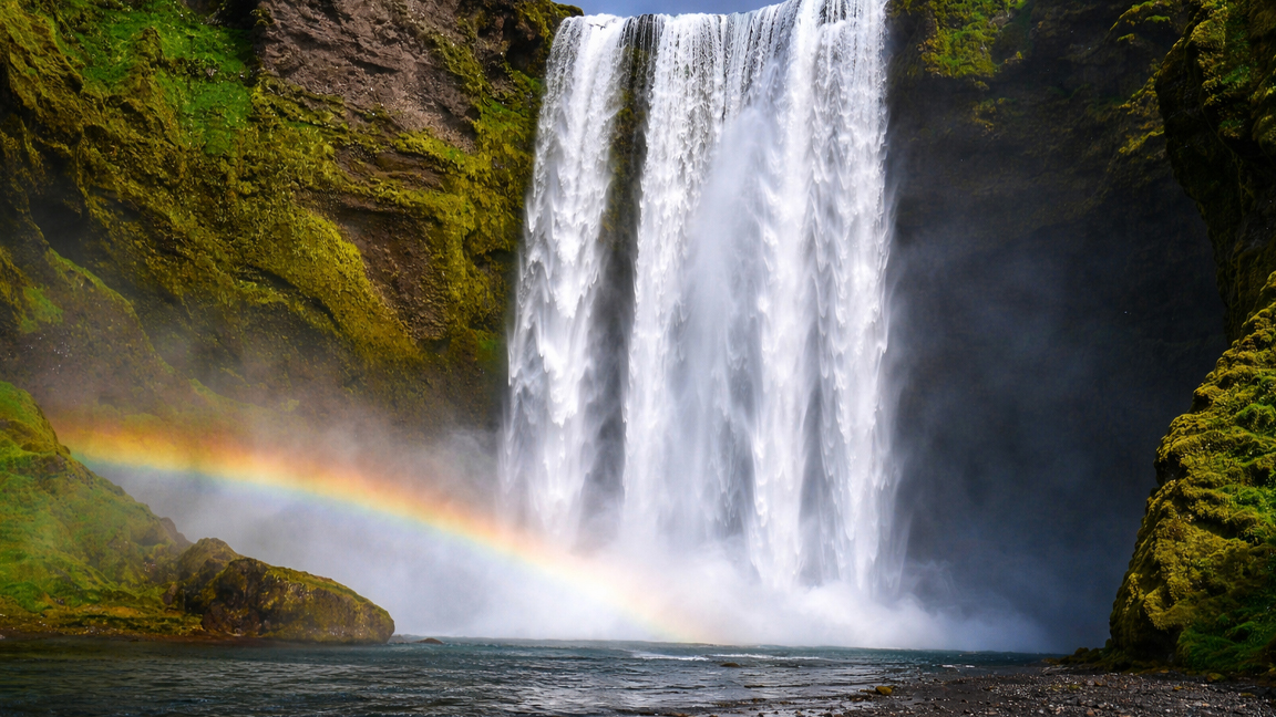 Hidden waterfall setting with peaceful flow and natural color harmony