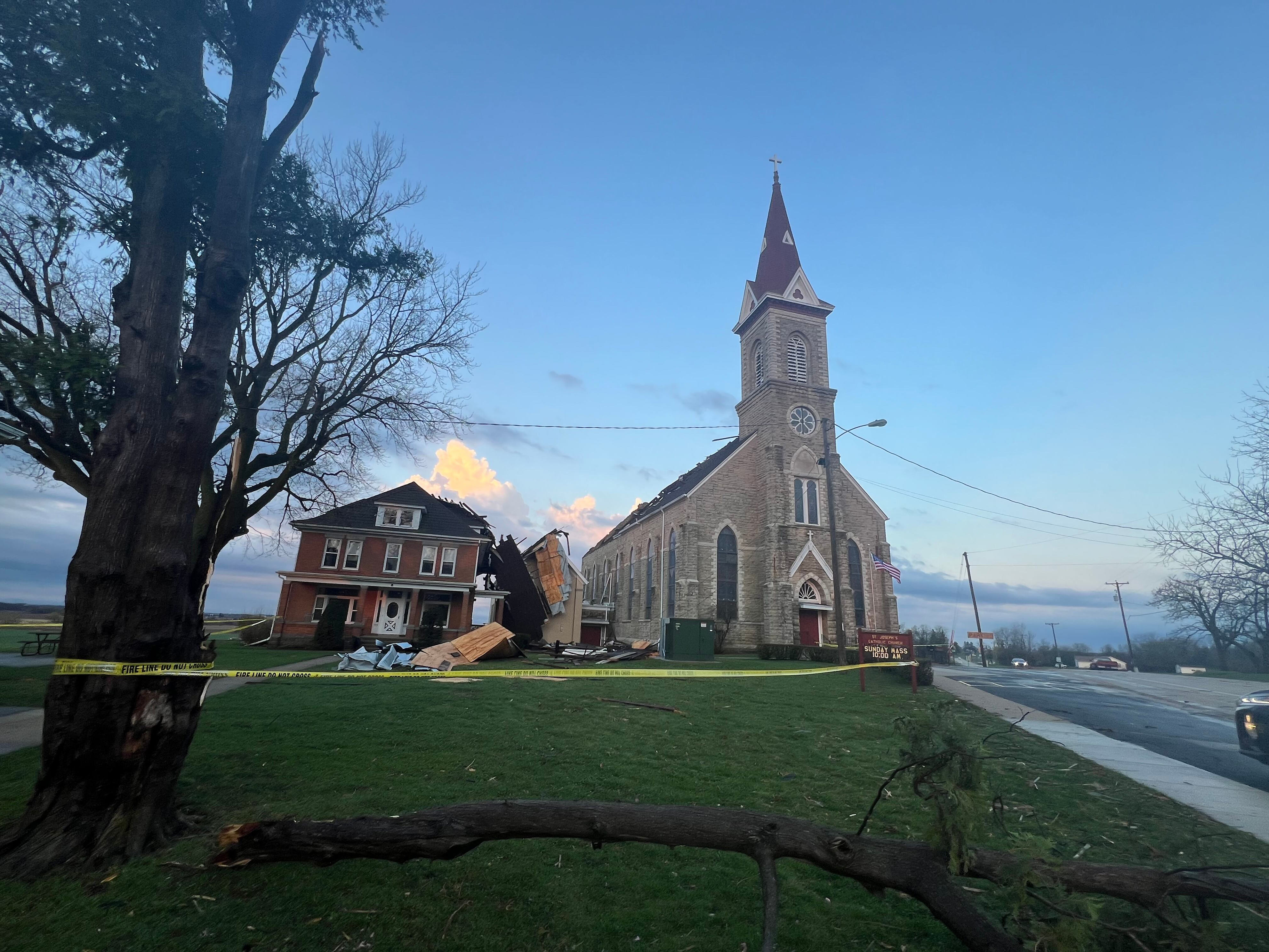 Storm damages St. Joseph Church in East Bristol