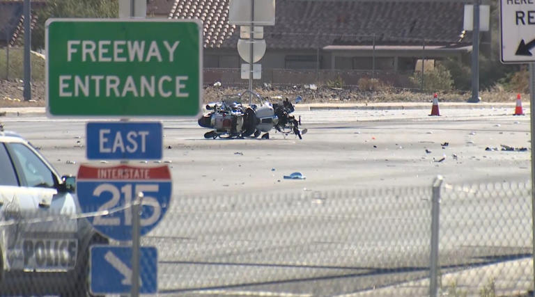 Henderson motorcycle officer seriously injured in crash near 215, Windmill