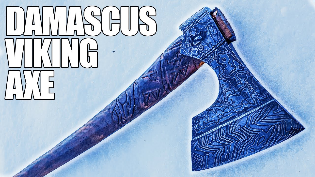 Crafting a unique mosaic Damascus viking axe