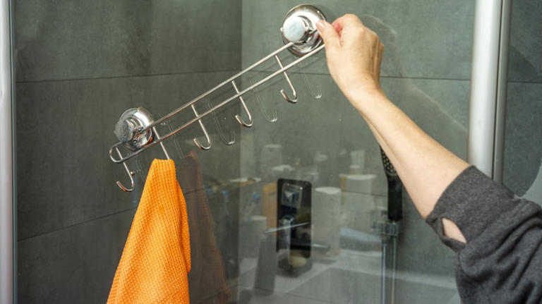 Ditch your traditional towel holder for a fun and unique solution