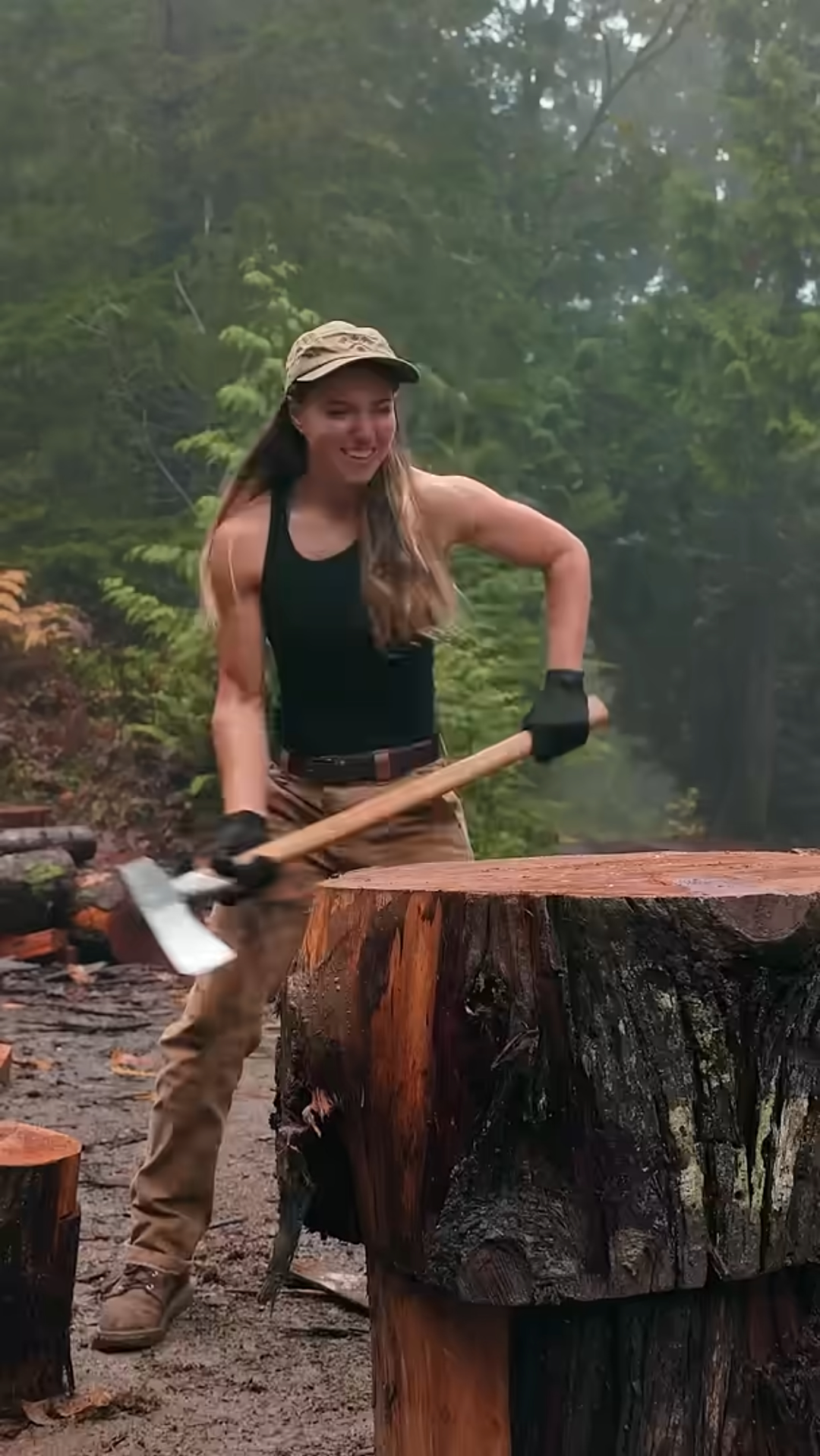 Splitting big wood