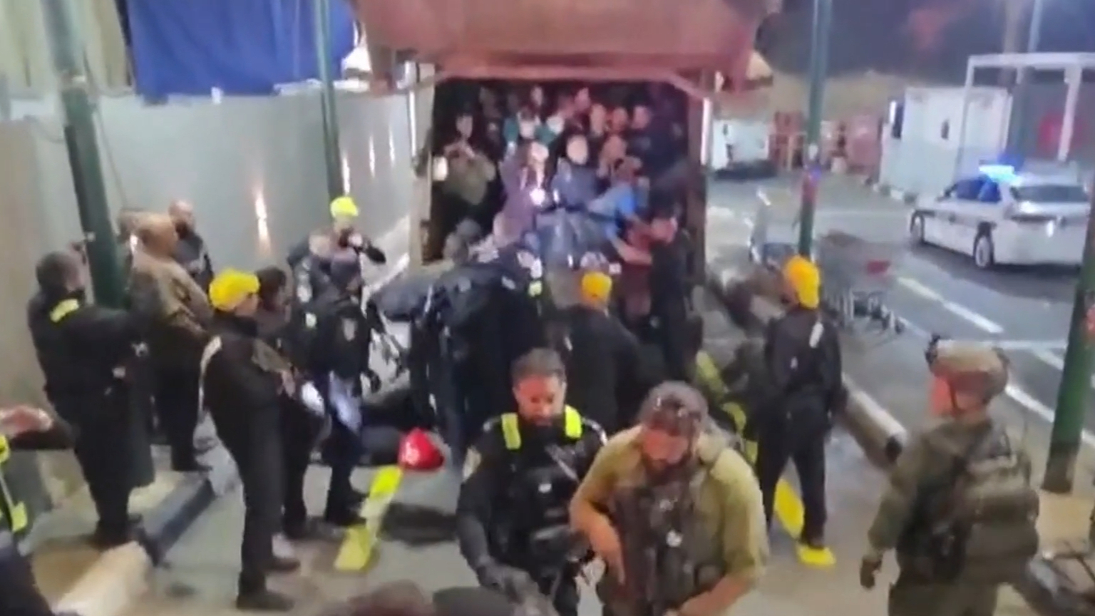 Israeli forces discover 70 men hiding in garbage truck