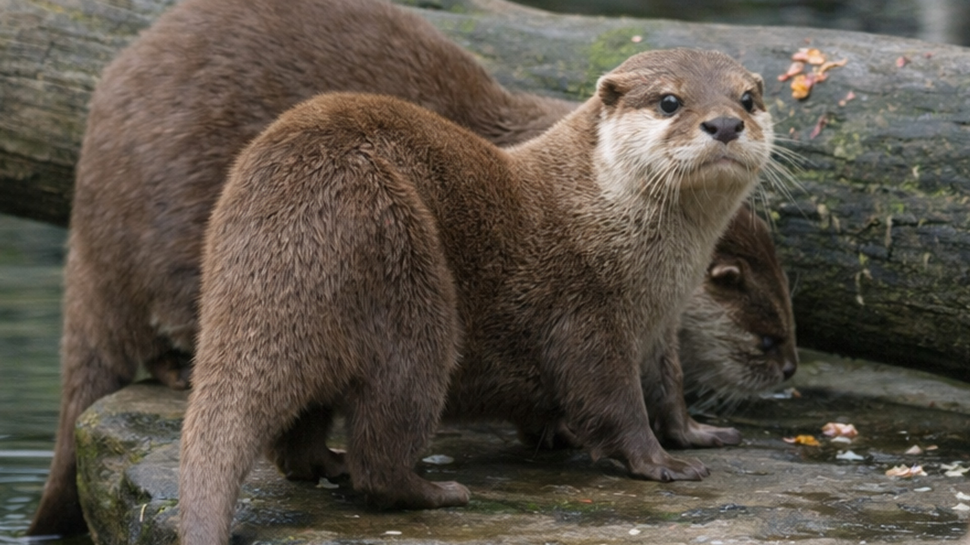 Hidden camera captures a suspicious look from river predators
