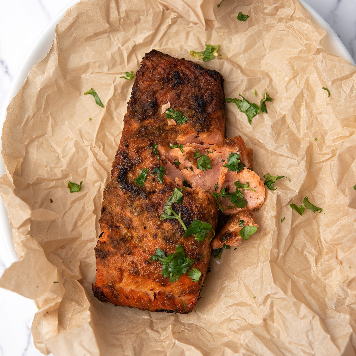 Baked blackened salmon