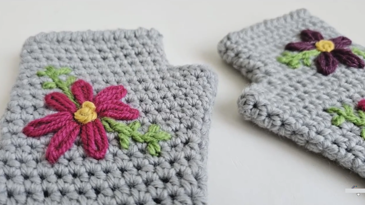 How to make embroidered crochet mittens with ease