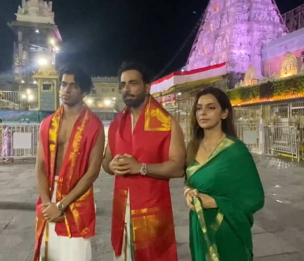 Sonu Sood visits Tirumala temple with family, offers prayers during ...