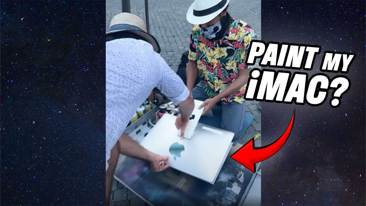 This street artist had no idea I was about to give him an iMac