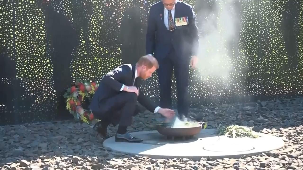 Prince Harry takes part in Indigenous smoking ceremony in Australia