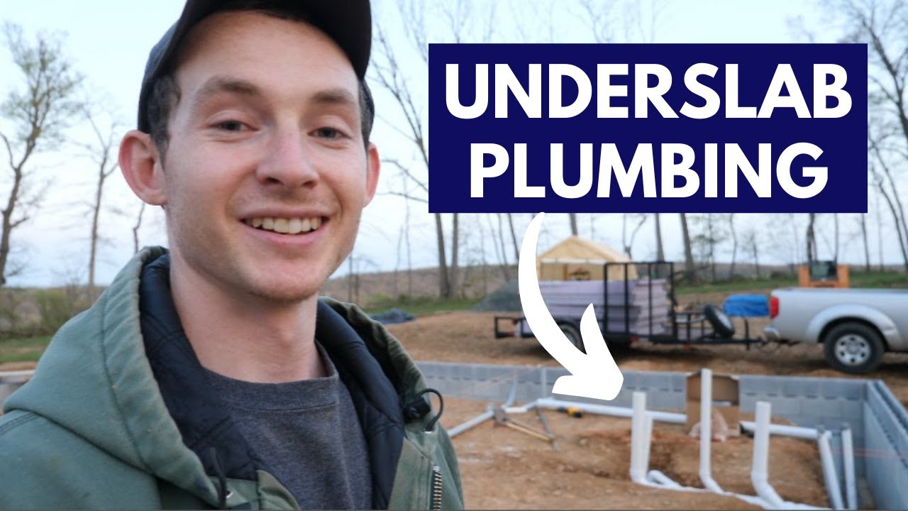 Install underground slab drain lines with proper plumbing methods