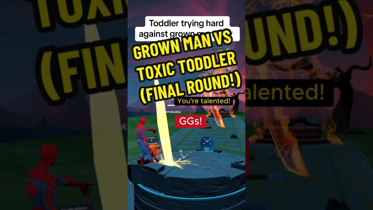 Toddler Trying Hard Against Grown Man In Warofwizards ёятаёяшн Vrgame