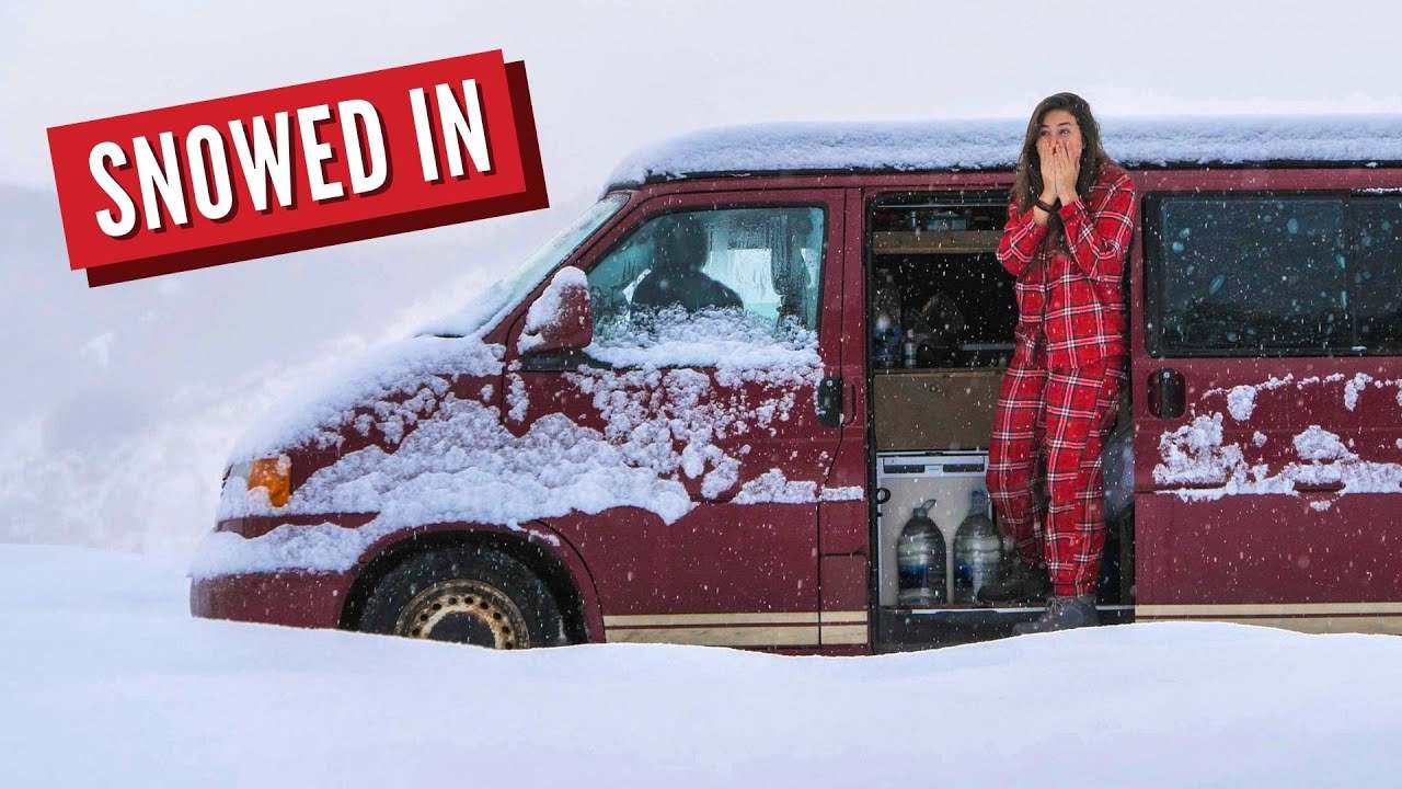 First winter snow storm | Living in a van