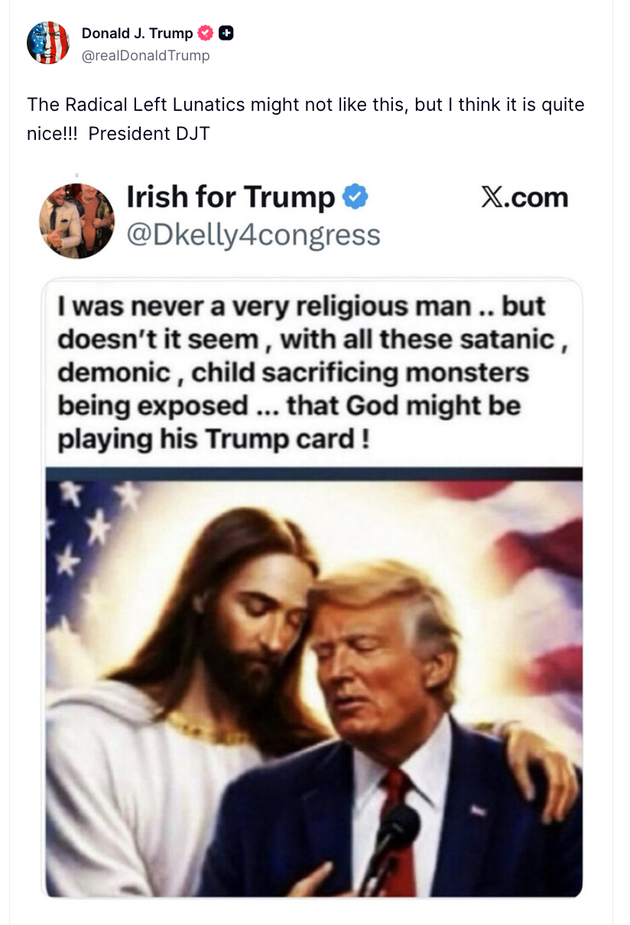 Trump posts another weird Jesus photo