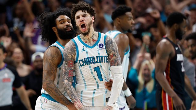 LaMelo Ball punches Hornets mascot after eliminating Heat from play-in