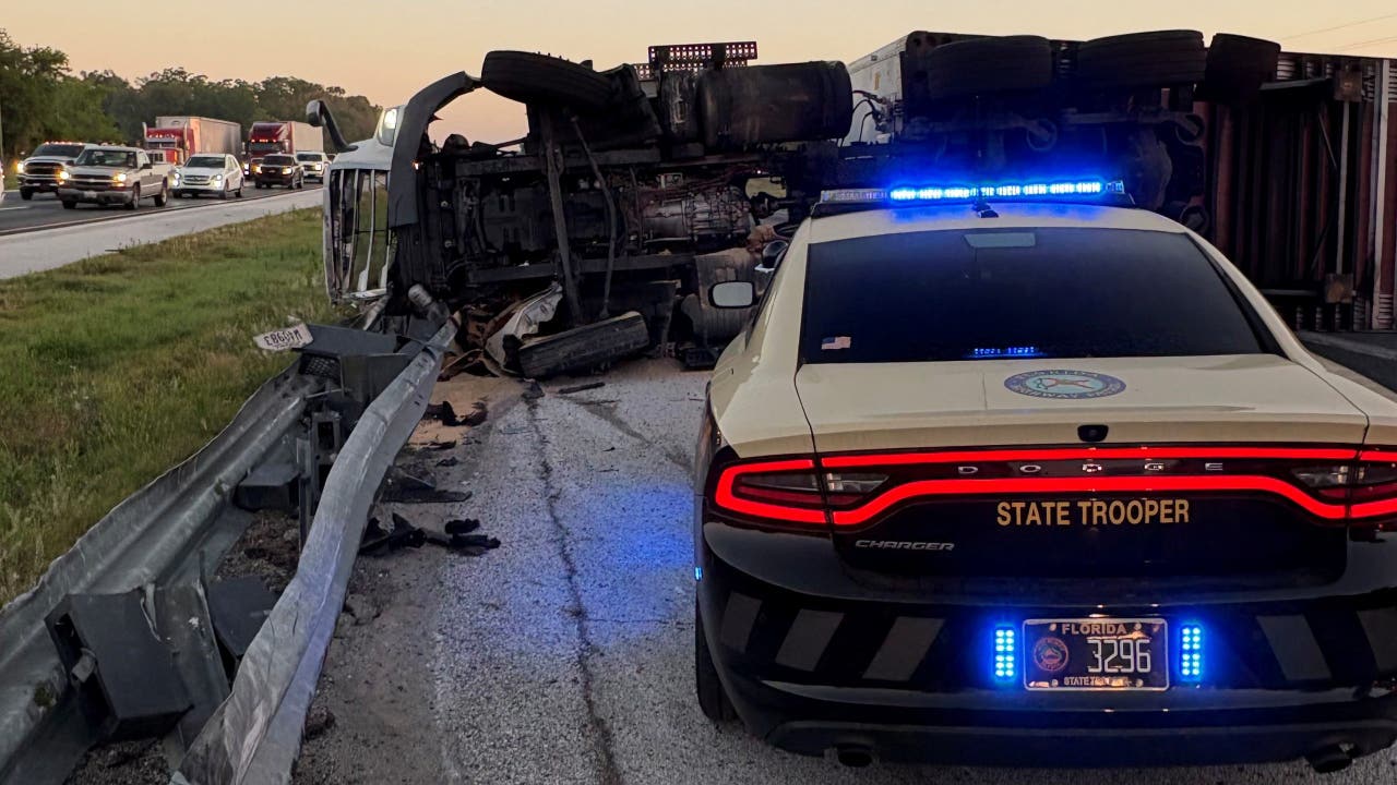 I-75 northbound reopens after tractor-trailer driver falls asleep at ...