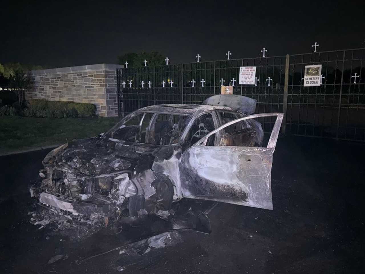 Car torched outside Maryland cemetery sparks arson investigation ...