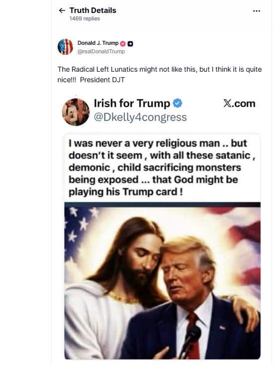 Trump shares AI image with Jesus again, sparks fresh religion row