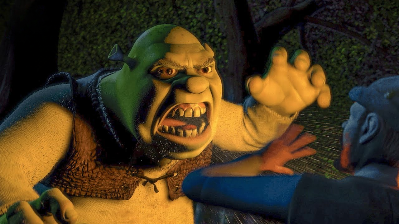 Shrek scares the knights out of the swamp | Shrek