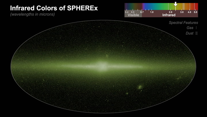 SPHEREx all-sky map - See the spectrum of infrared colors