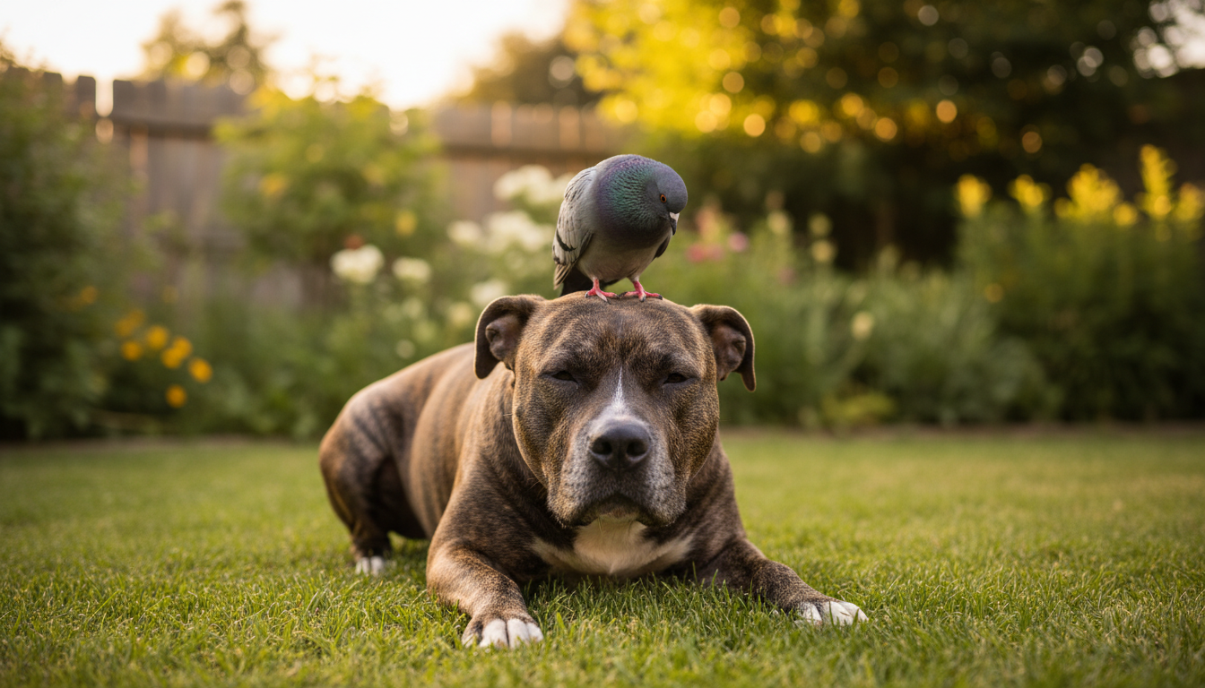 How Butch the pit bull found his soulmate in Pip the pigeon