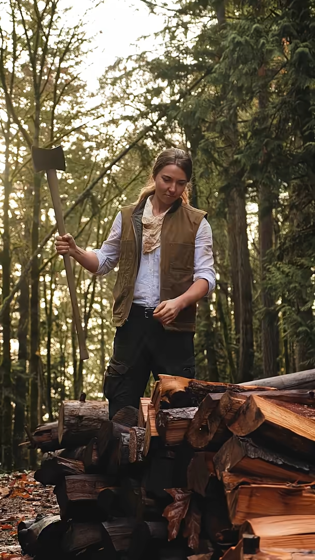 Wood splitting so smooth it looks unreal