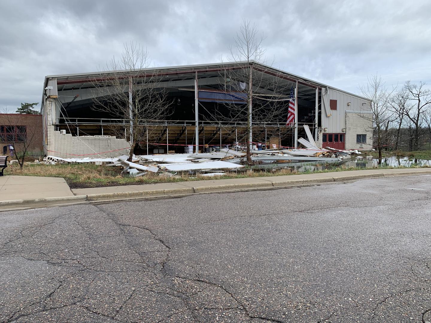 Severe storms race through Michigan, damaging a pair of ice arenas and ...