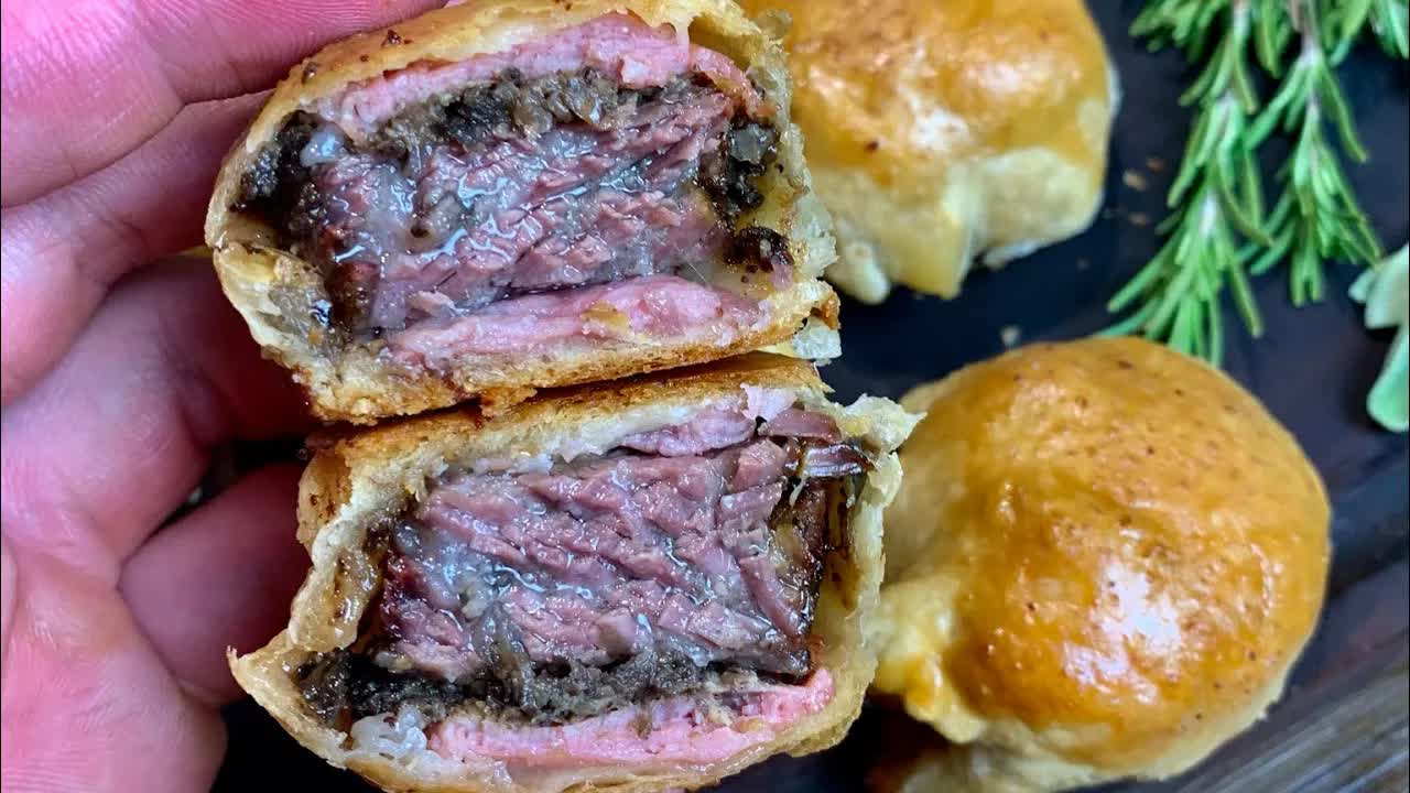 Smoked beef rib Wellington bites