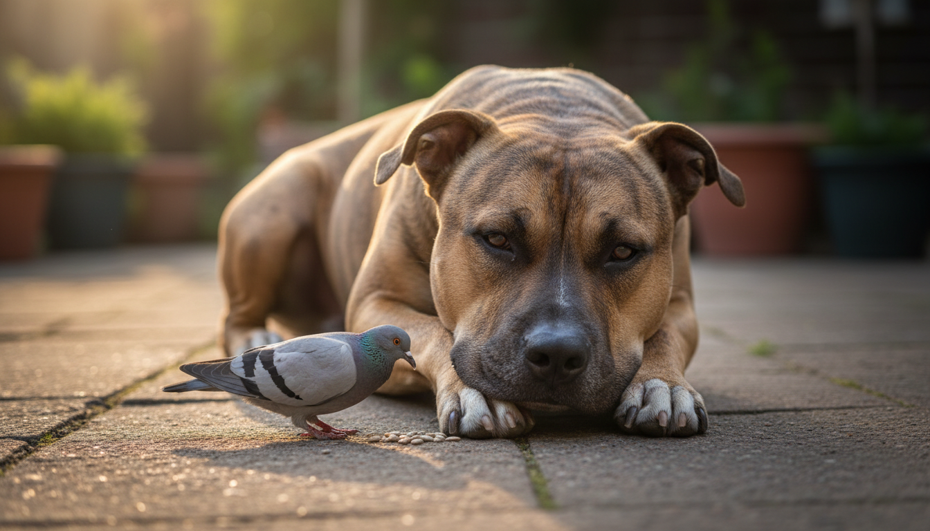 How Butch the pit bull found his soulmate in Pip the pigeon
