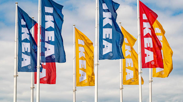 This IKEA cabinet is a durable storage solution for modern home offices