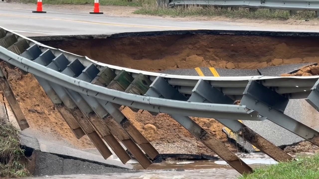 Catastrophic flooding impacts northern Michigan, causing a bridge to ...