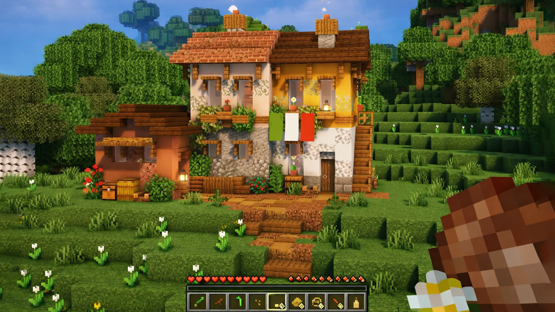 Minecraft two player Italian house designed for survival gameplay