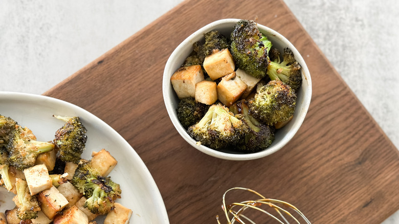 Teriyaki tofu and charred broccoli recipe