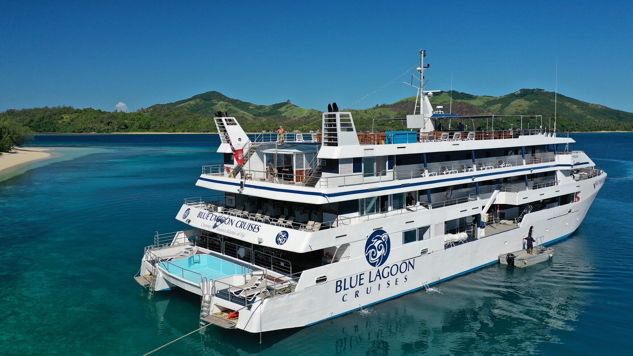 Fiji cruise ship runs aground after hitting reef near 'Cast Away Island'