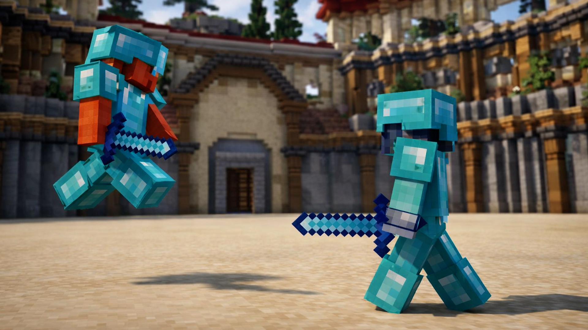 Physics and timing in high level Minecraft combat