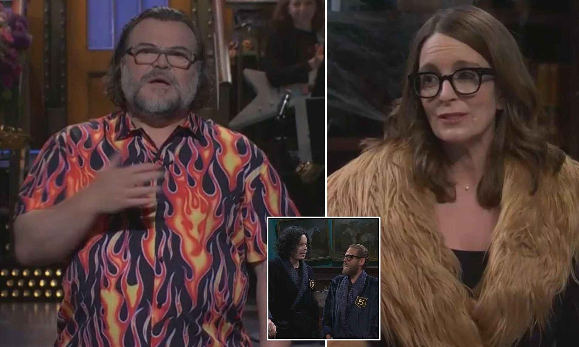Jack Black inducted into Saturday Night Live's Five-Timers Club by Tina ...