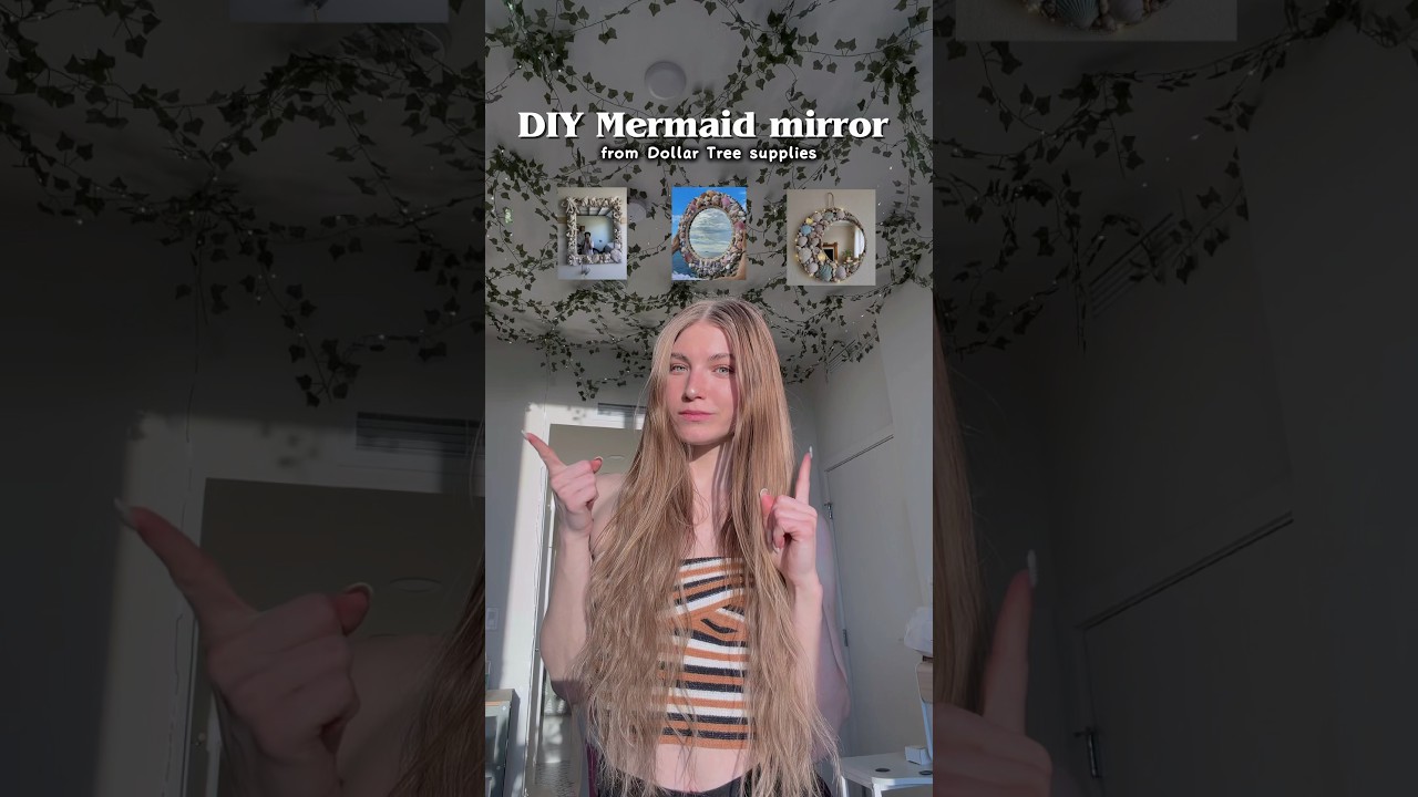 DIY mermaid shell mirror | Beach decor under $10