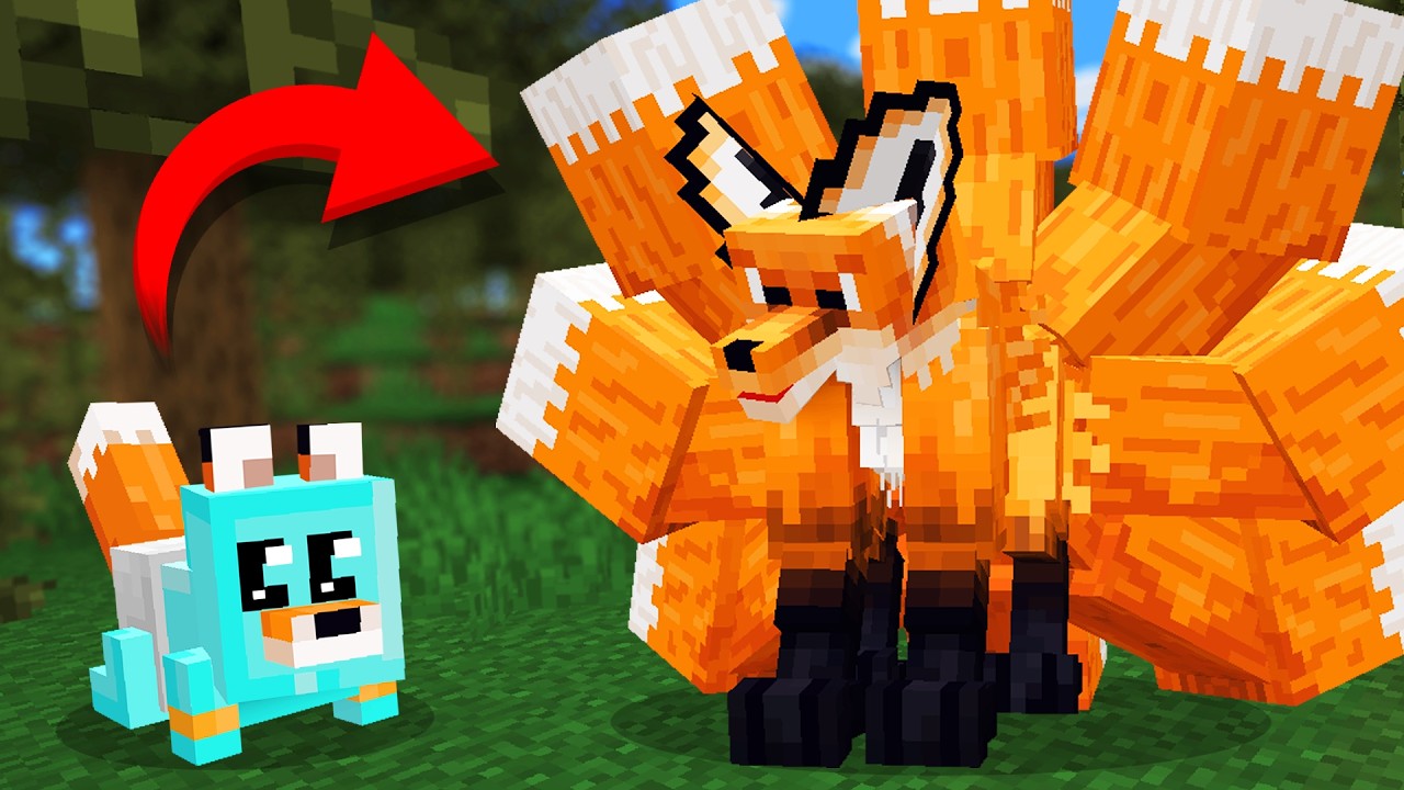 My Minecraft evolution from a tiny baby into a powerful alpha fox