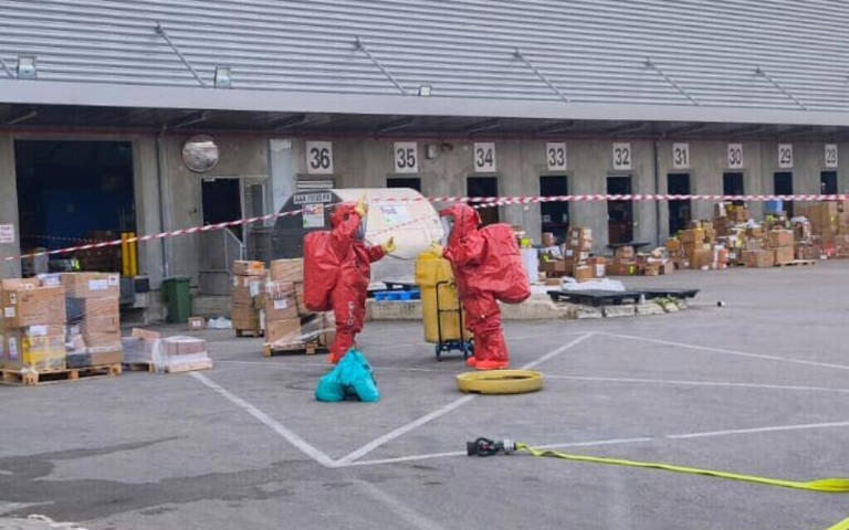 Package emitting smoke triggers hazardous materials operation at Ben ...