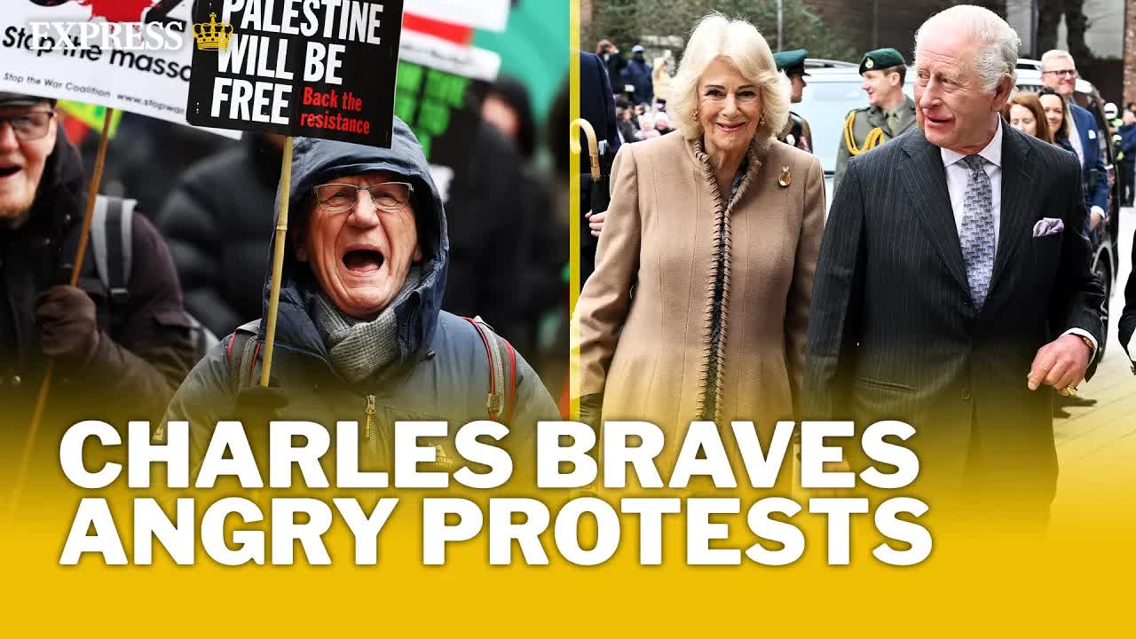 King Charles fans drown out angry protesters on lively London outing ...