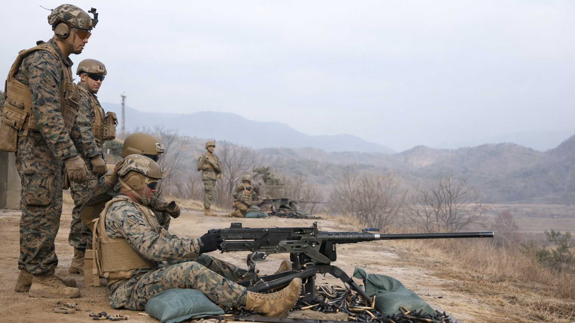 US Marines conduct live fire with crew-served weapons