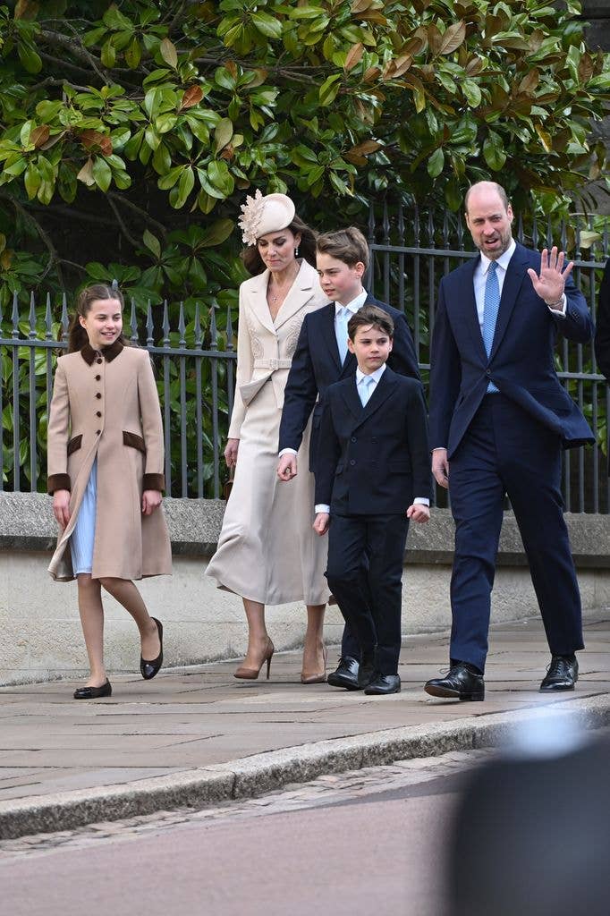 Princess Kate makes her Easter entrance in heavenly Self-Portrait dress ...