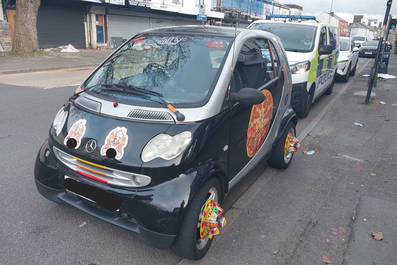 Smart car with unique artwork seized on West Midlands street