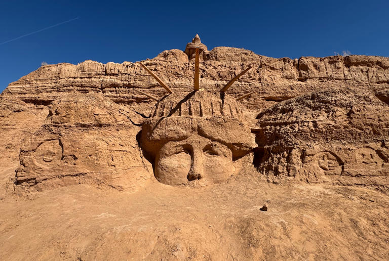 How a Utah Olympian turned a Nevada roadside into a sand sculpture gallery