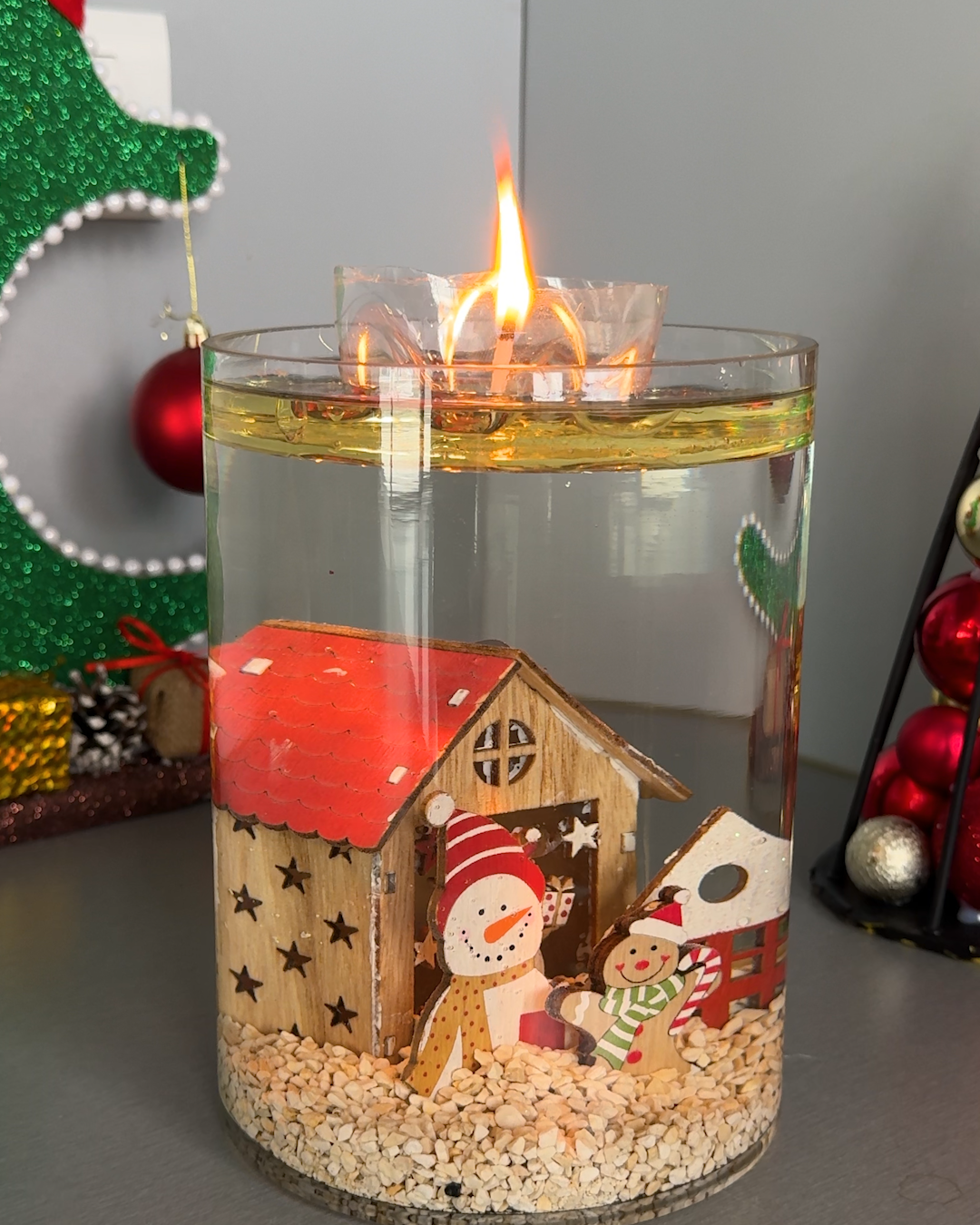 Maximize your Christmas candle decor with DIY village🕯️🎄