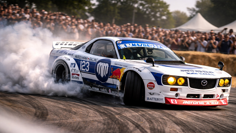 Mazda RX-7 4-rotor 26B geluid bij 11.000 toeren