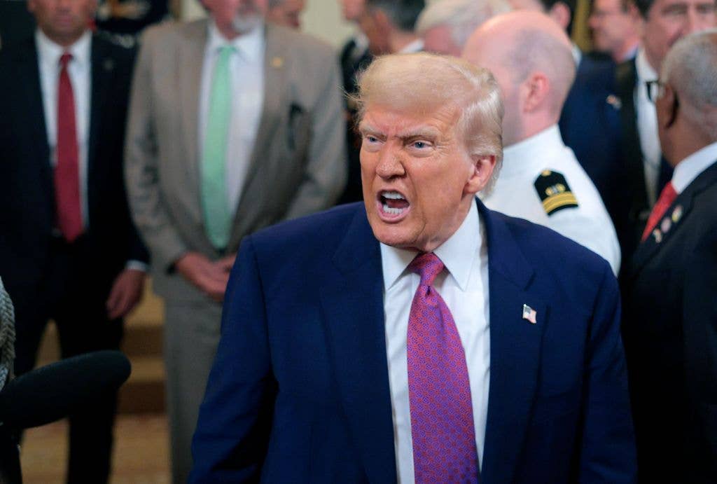 Donald Trump emerges from the White House after controversial Easter ...