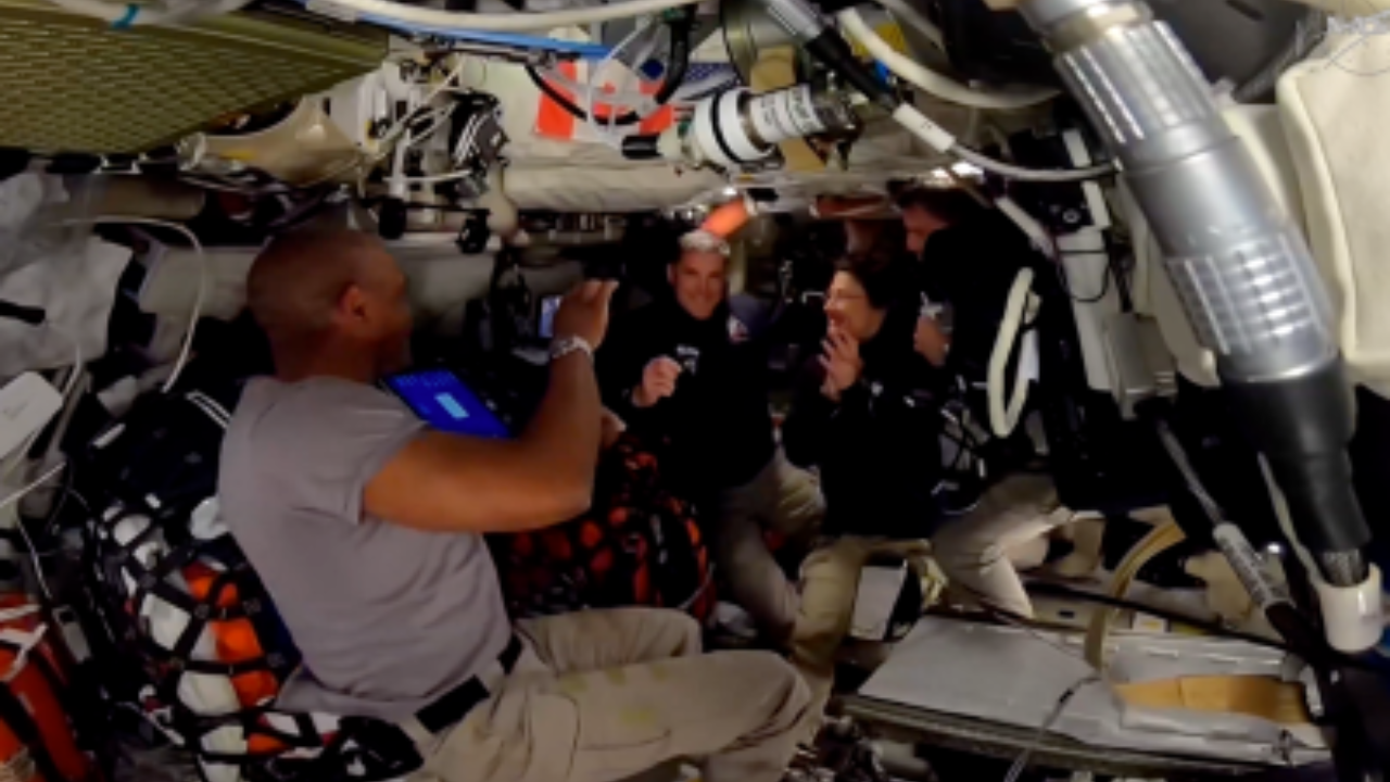 Where are the astronauts living inside the Orion spacecraft on their ...